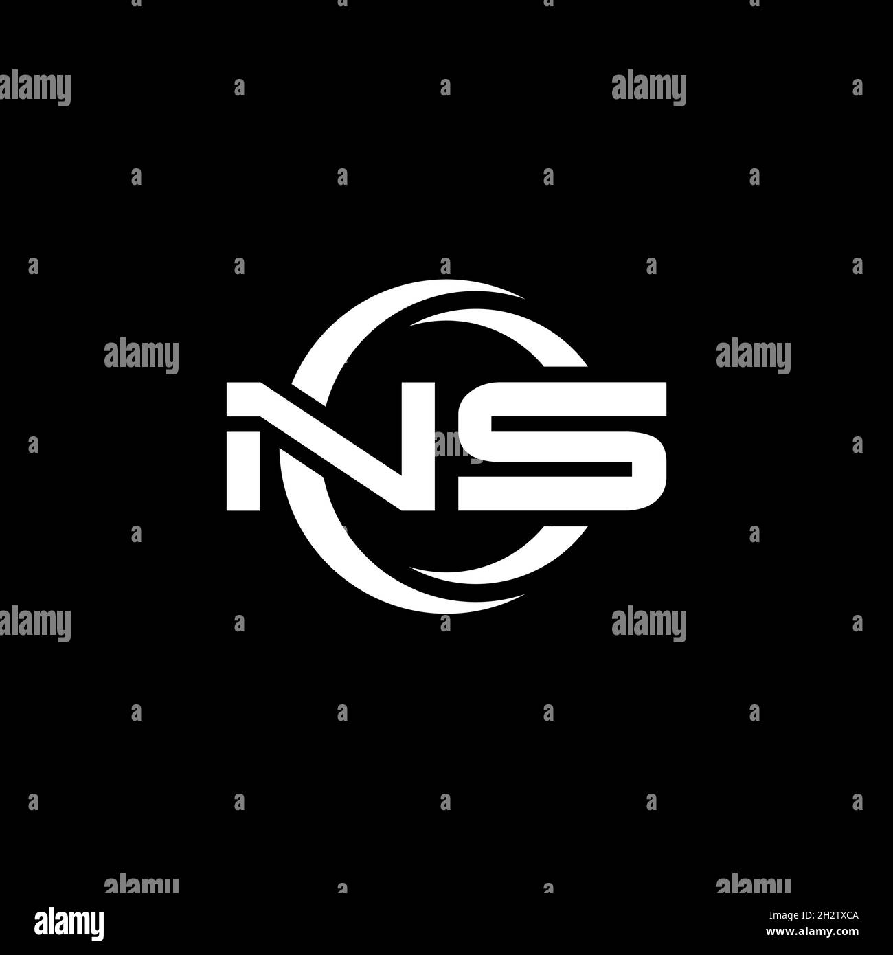 NS Monogram logo letter with simple shape and circle rounded design ...