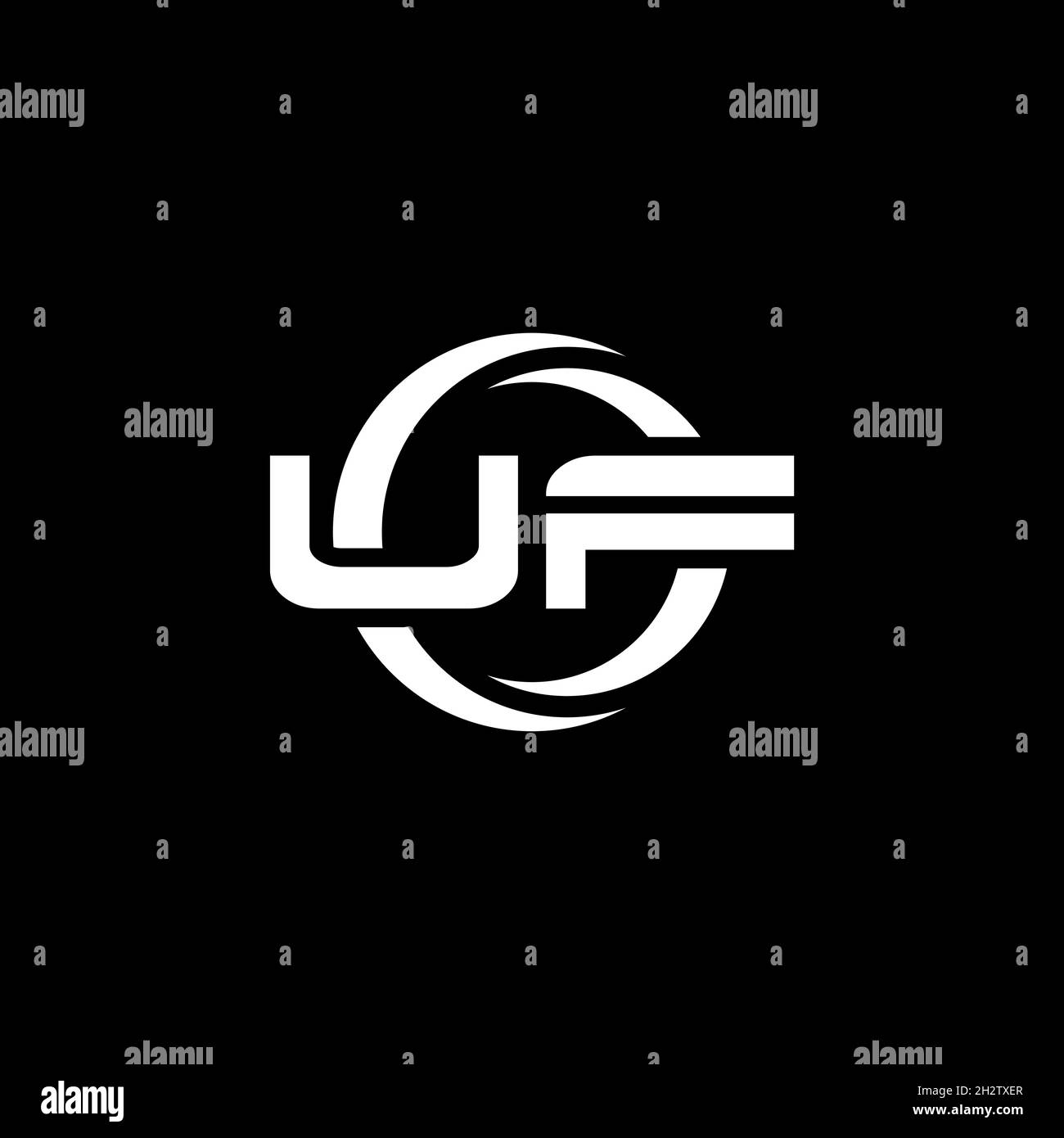 UF Monogram logo letter with simple shape and circle rounded design ...