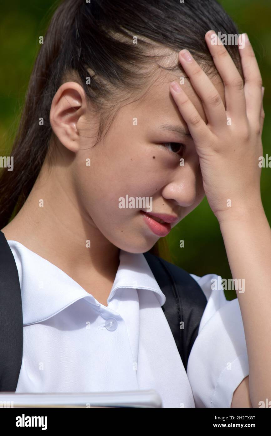 Forgetful Young Student Teenager School Girl Stock Photo - Alamy