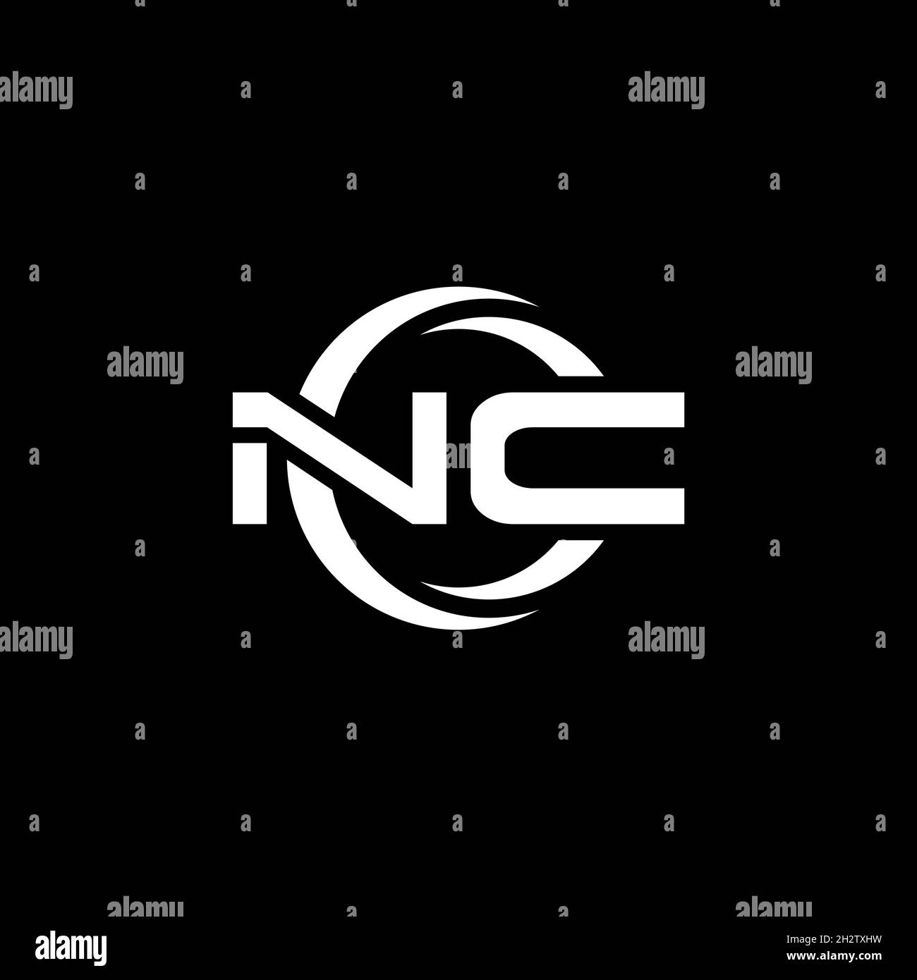 NC Monogram logo letter with simple shape and circle rounded design ...