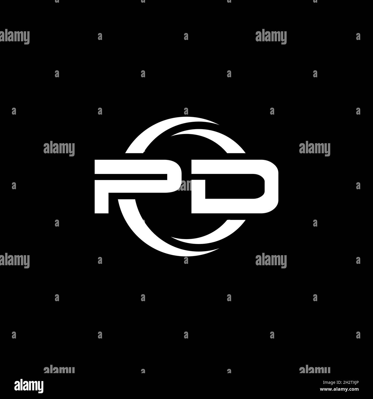PD Monogram logo letter with simple shape and circle rounded design ...