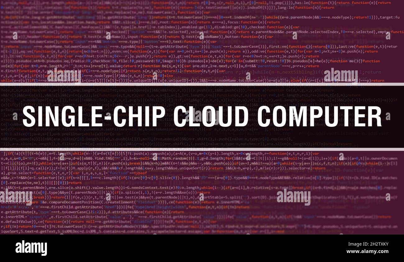 Single-chip Cloud Computer with Binary code digital technology background. Abstract background ...