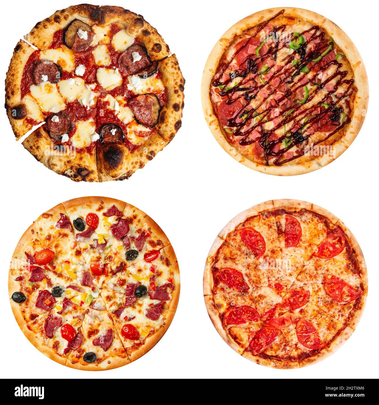 Pizza toppings different Cut Out Stock Images & Pictures - Alamy