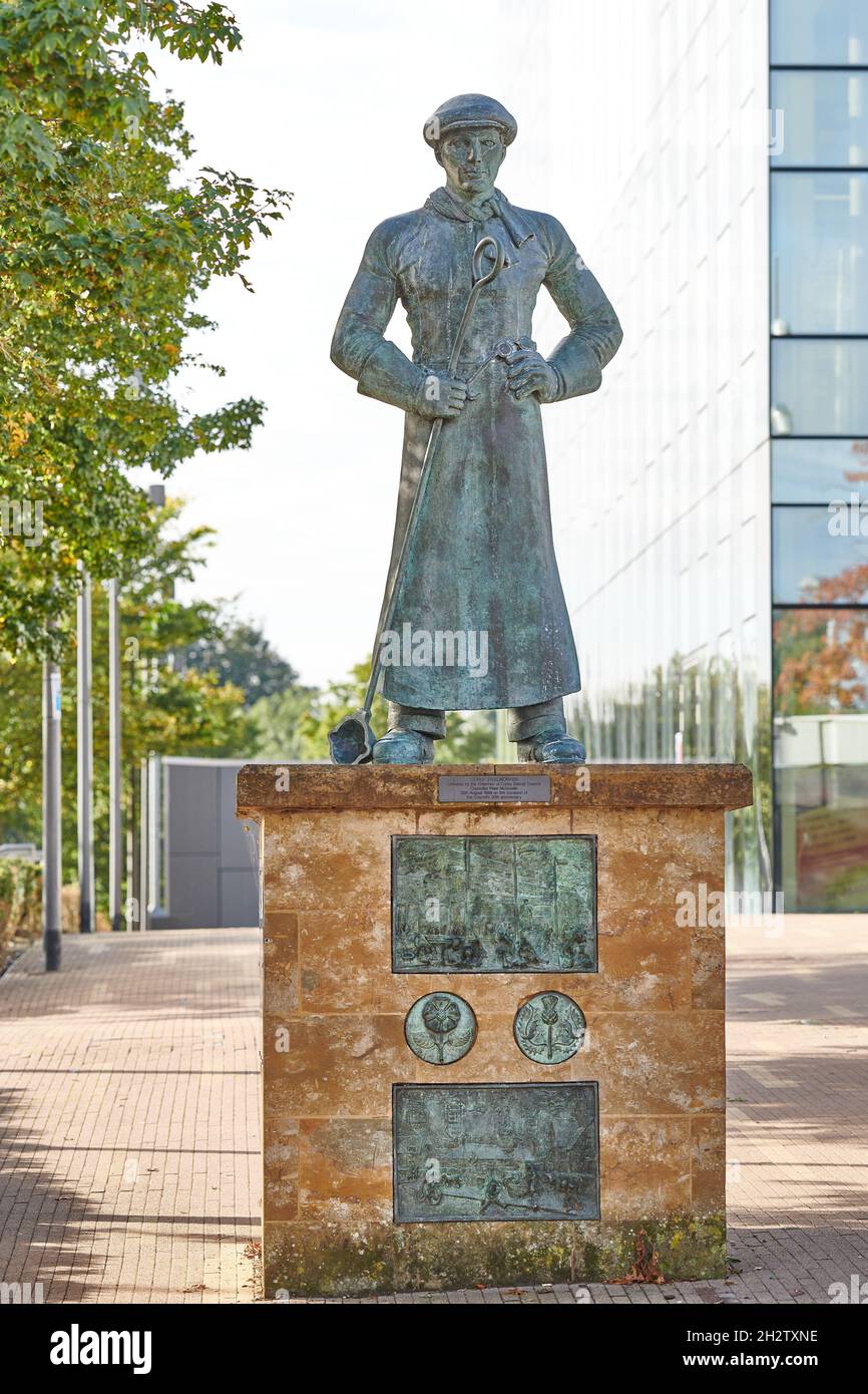 The memorial statue to steel workers (at the defunct steel works ...