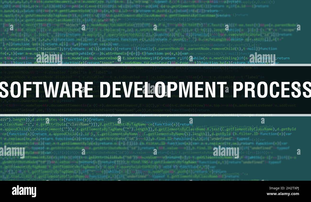 Software Development Process With Digital Java Code Text Software Development Process And