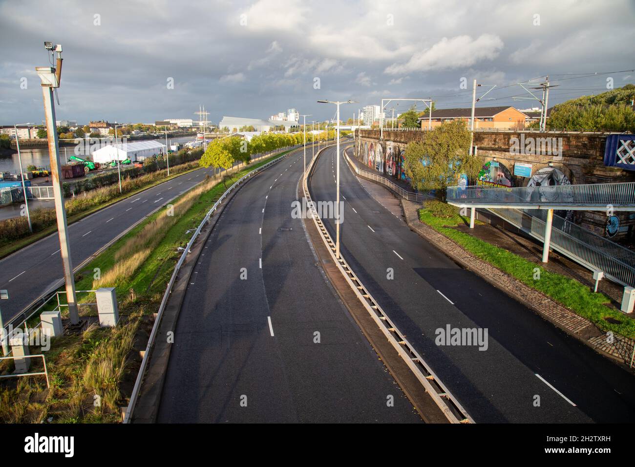 Part of the A814 Clydeside Expressway closed as planned for the COP26 ...