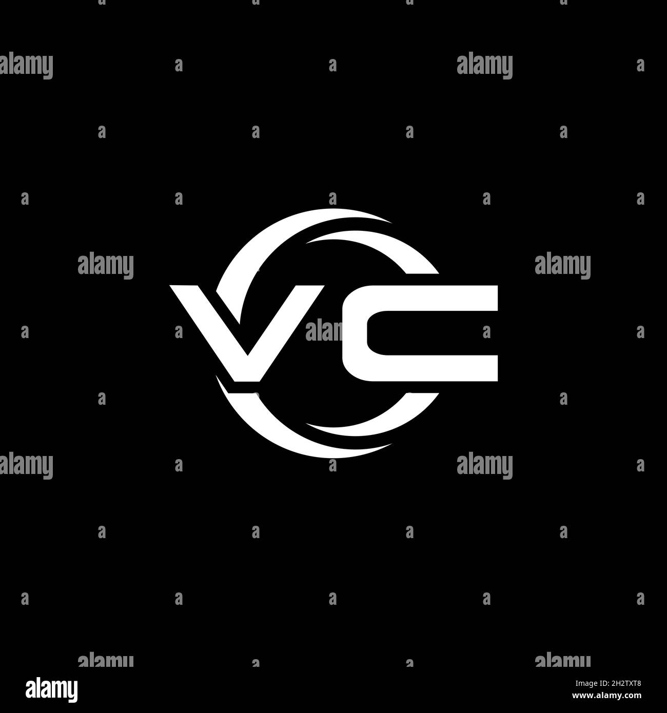VC Monogram logo letter with simple shape and circle rounded design ...