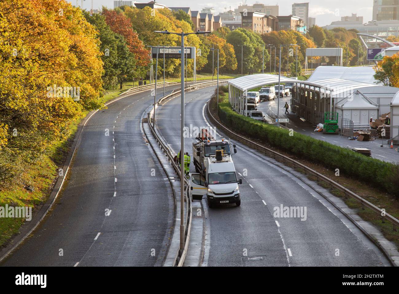 Part of the A814 Clydeside Expressway closed as planned for the COP26 ...