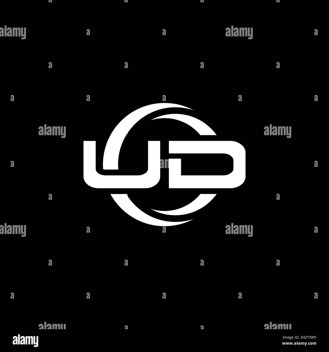 UD Monogram logo letter with simple shape and circle rounded design ...