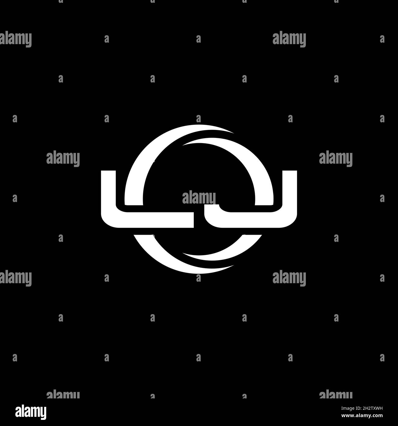 LJ Monogram logo letter with simple shape and circle rounded design ...