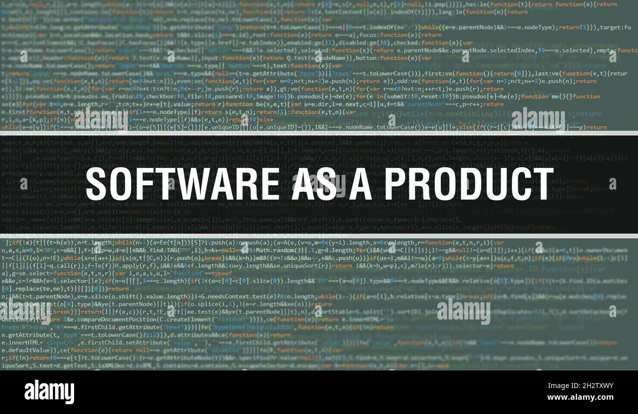 Software As A Product With Binary Code Digital Technology Background