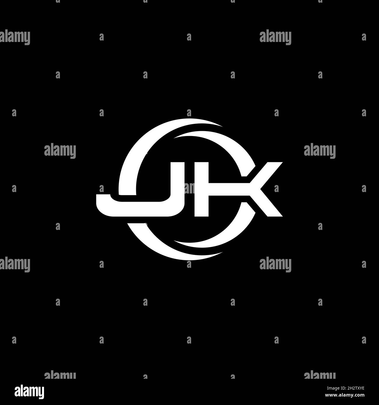 JK Monogram logo letter with simple shape and circle rounded design ...