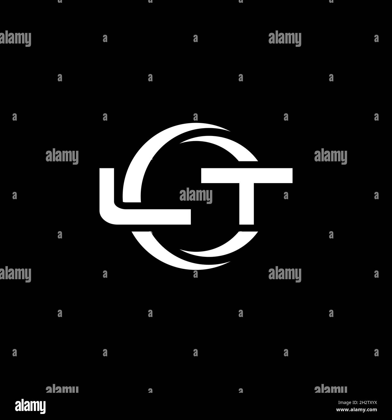 LT Monogram logo letter with simple shape and circle rounded design ...