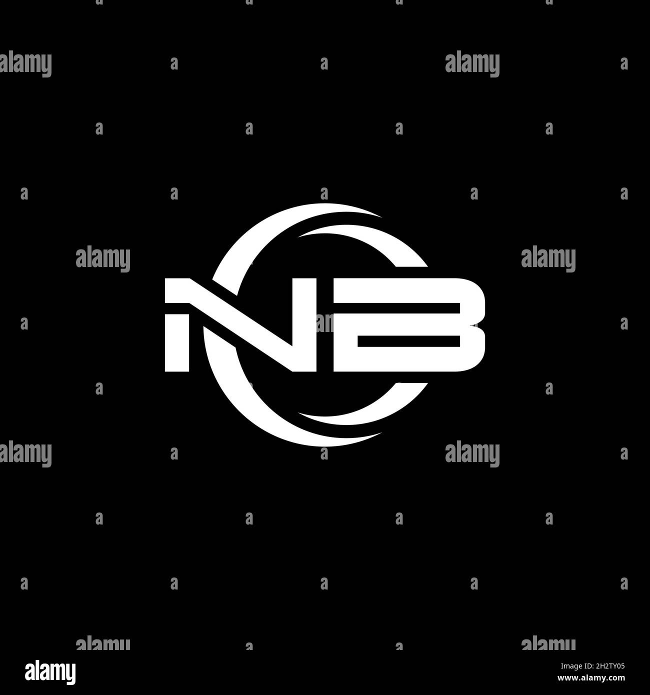 NB Monogram logo letter with simple shape and circle rounded design ...