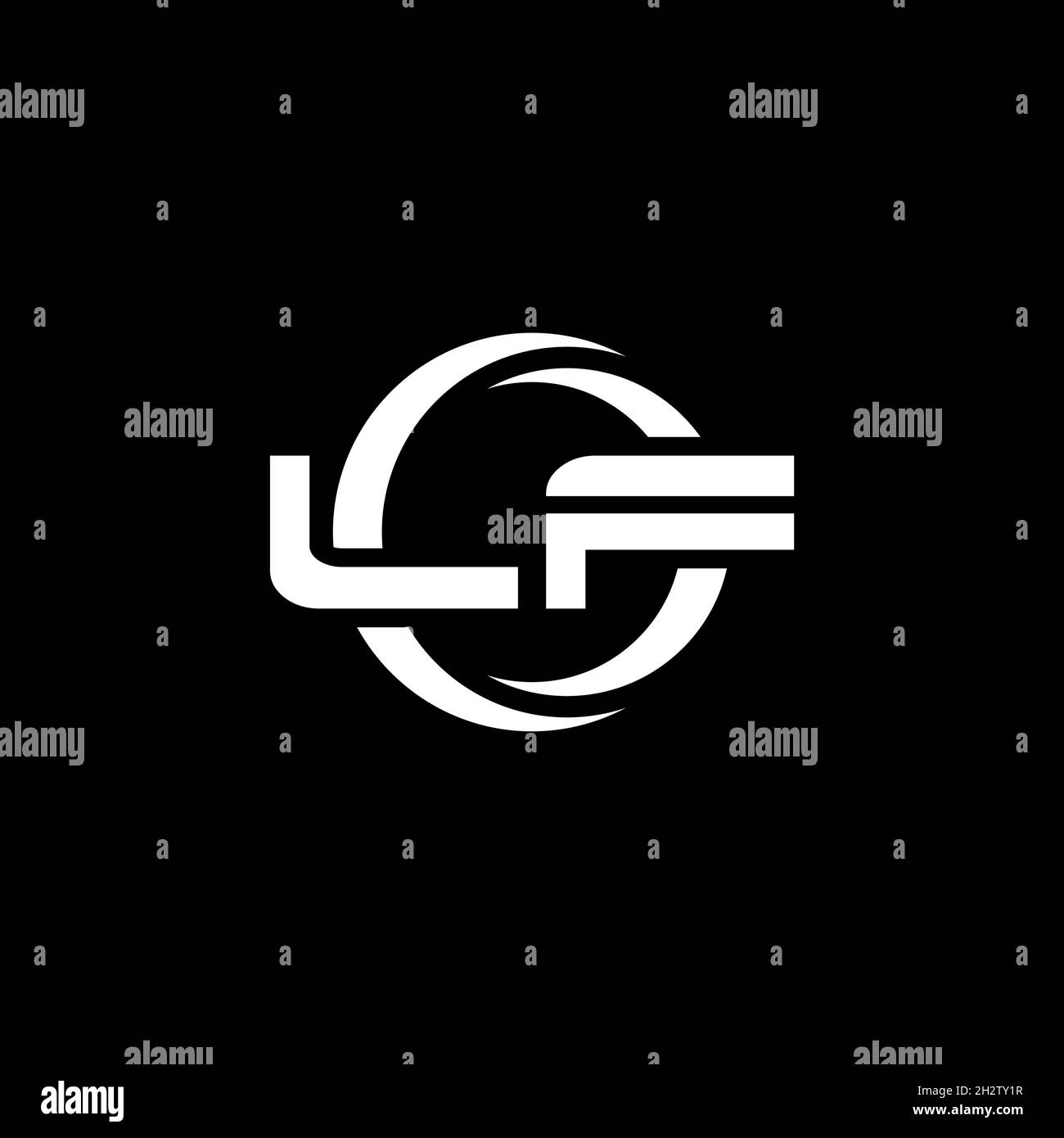 LF Monogram logo letter with simple shape and circle rounded design ...