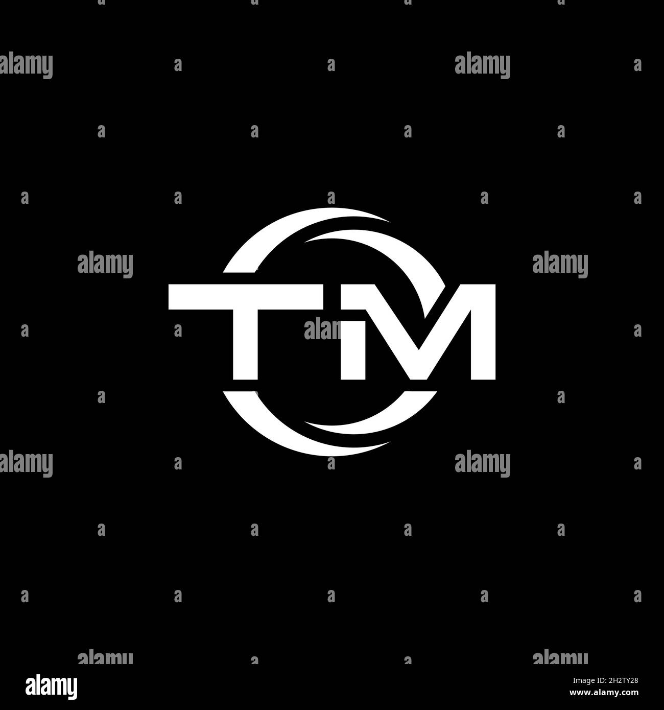 TM Monogram logo letter with simple shape and circle rounded design ...