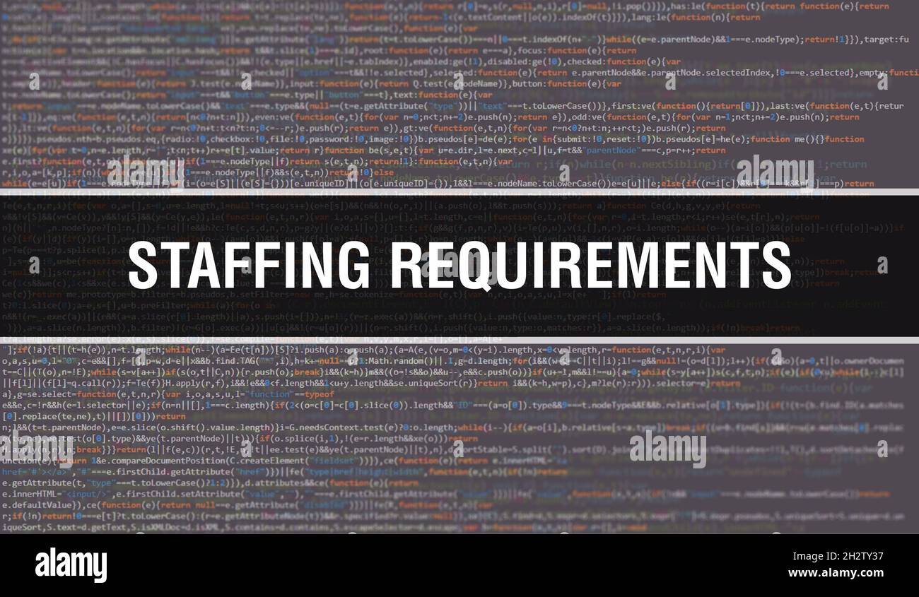 Staffing Requirements with Binary code digital technology background ...