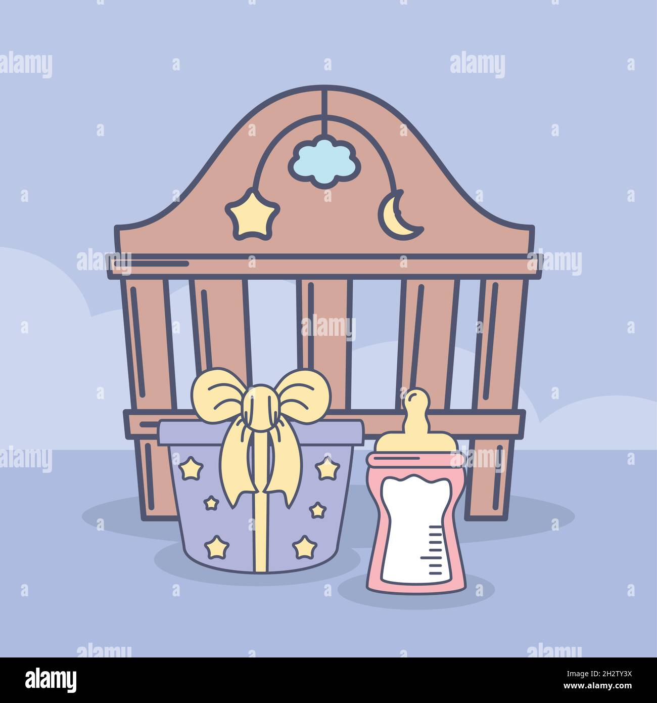 baby crib gift cartoon Stock Vector Image & Art - Alamy