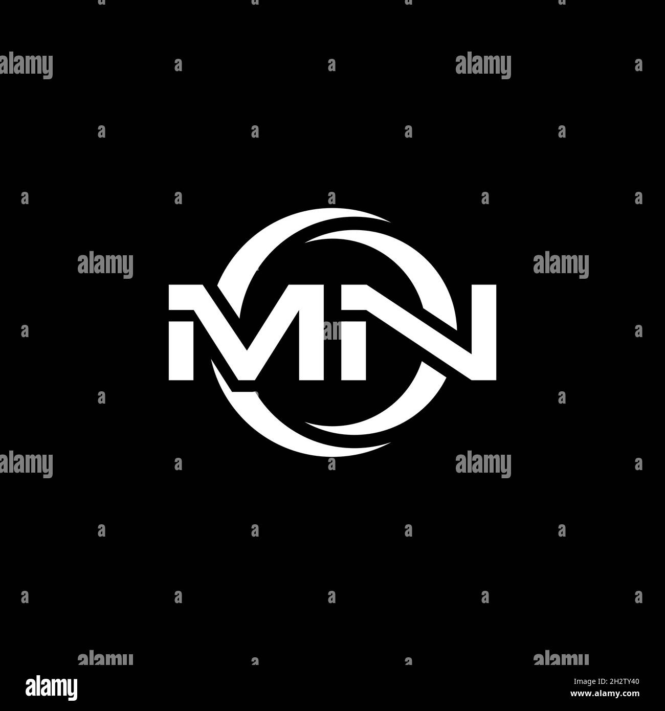 MN Monogram logo letter with simple shape and circle rounded design ...