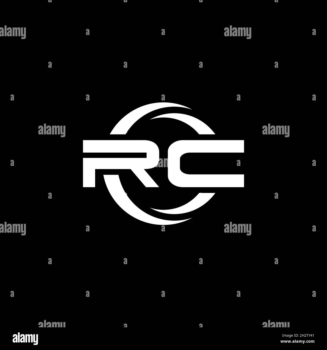 RC Monogram logo letter with simple shape and circle rounded design ...