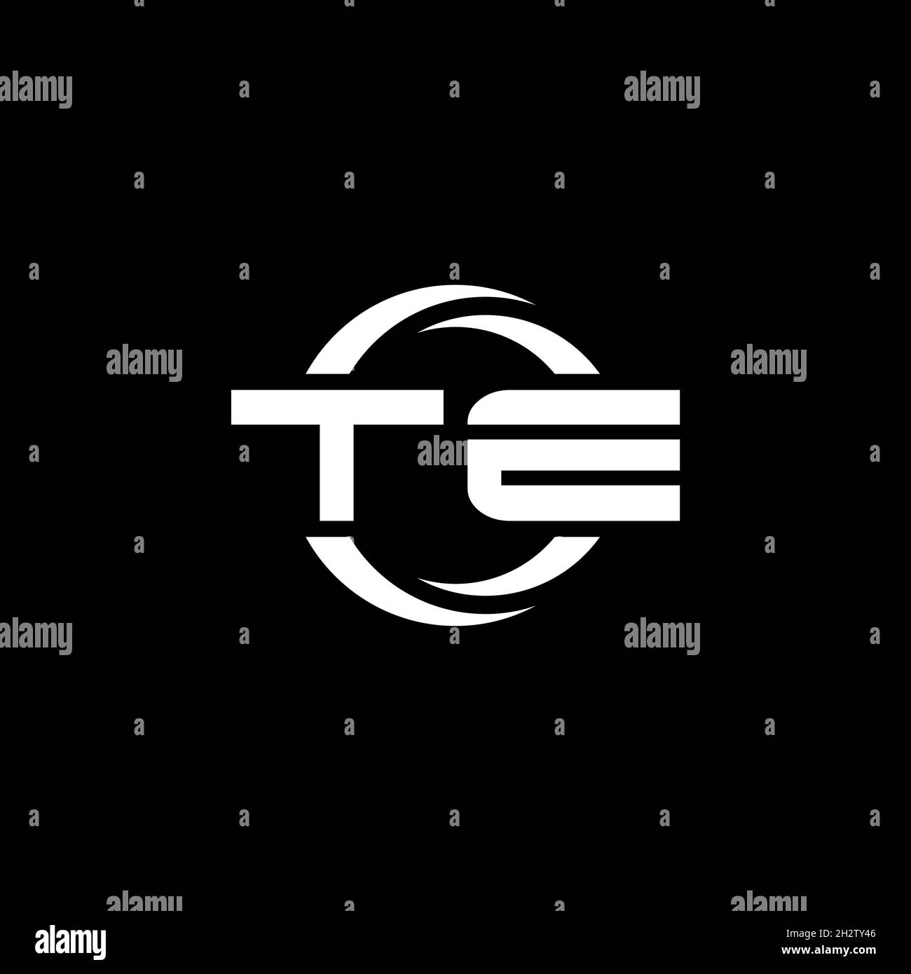TE Monogram logo letter with simple shape and circle rounded design ...