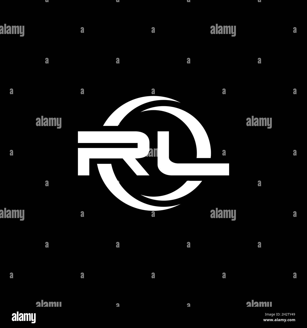 RL Monogram logo letter with simple shape and circle rounded design ...