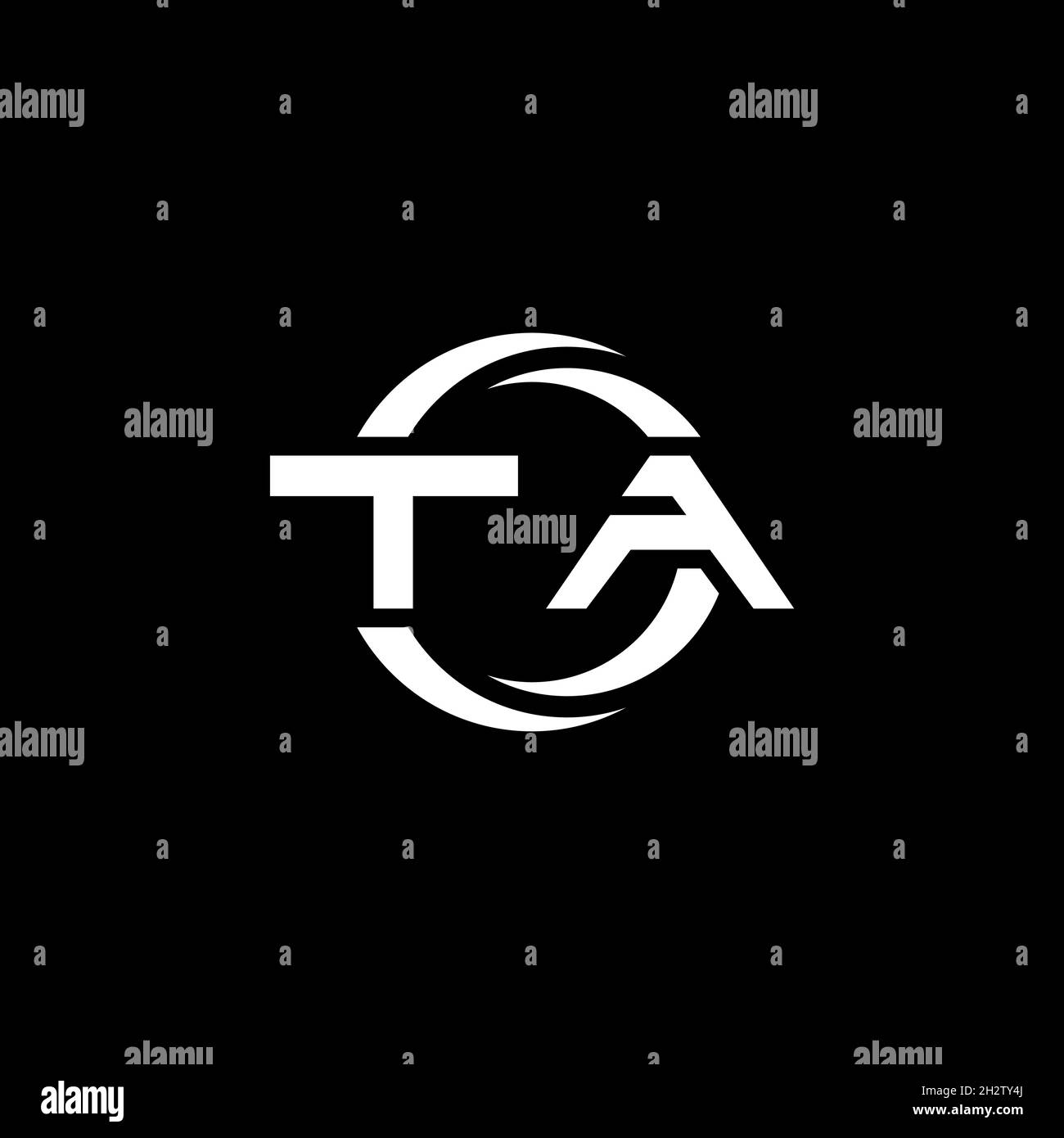 TA Monogram logo letter with simple shape and circle rounded design ...