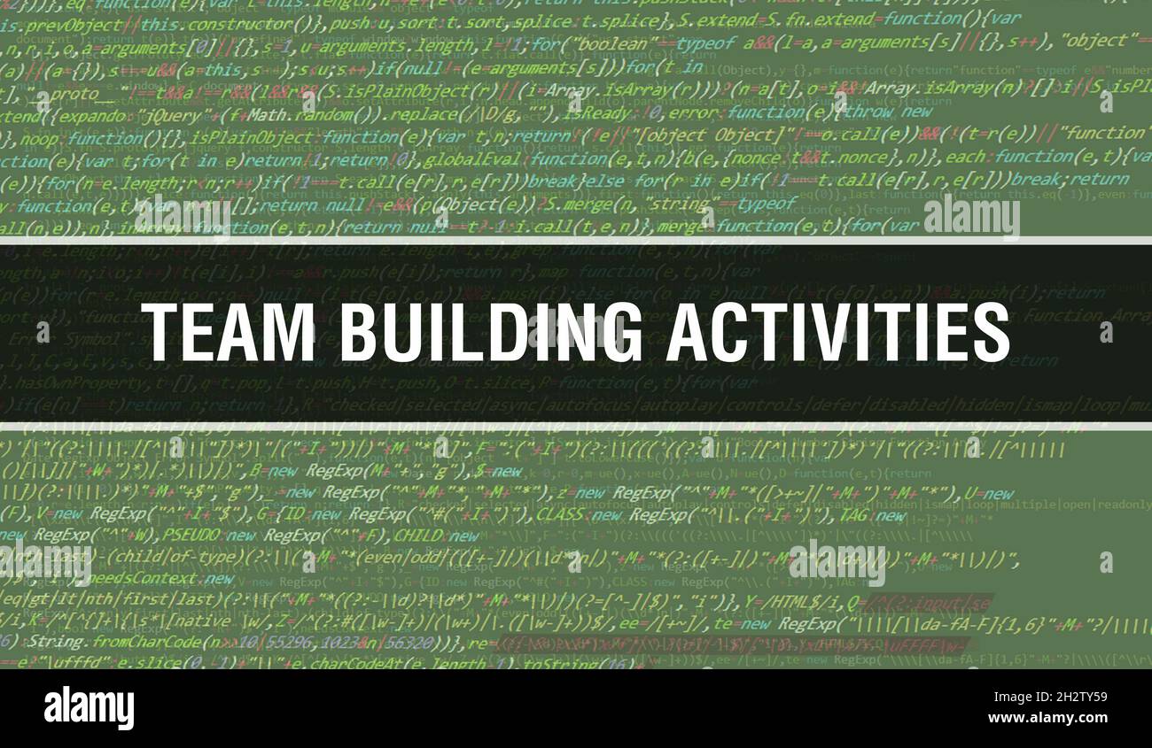 Team Building Activities with Abstract Technology Binary code ...