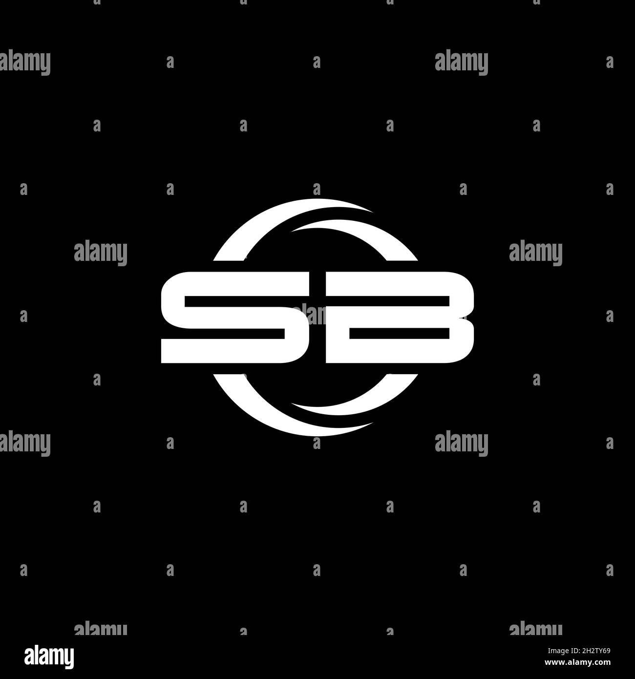 SB Monogram logo letter with simple shape and circle rounded design ...