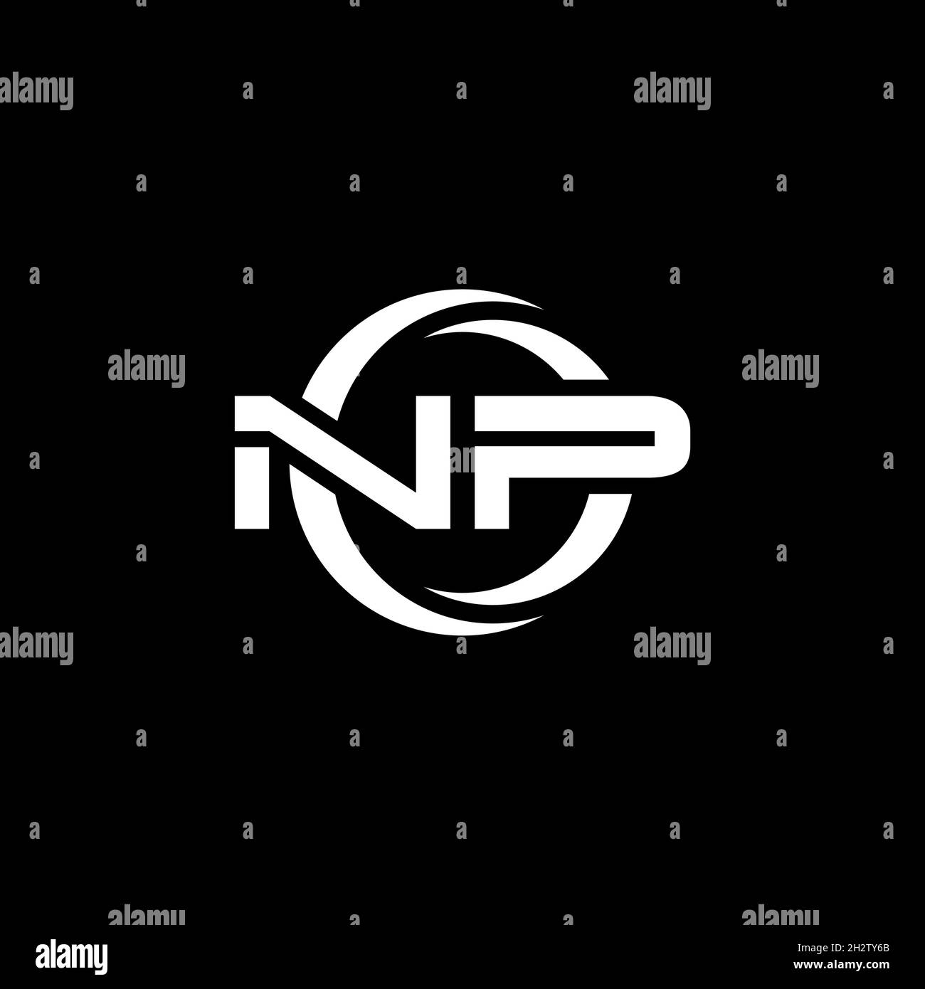 NP Monogram logo letter with simple shape and circle rounded design ...