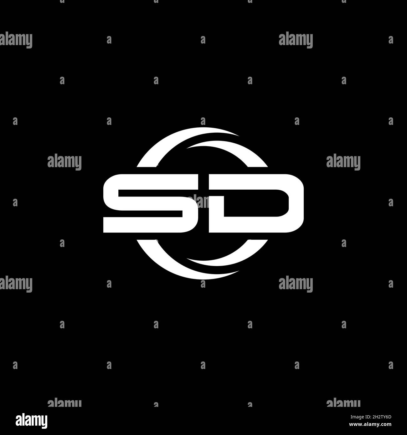 SD Monogram logo letter with simple shape and circle rounded design ...