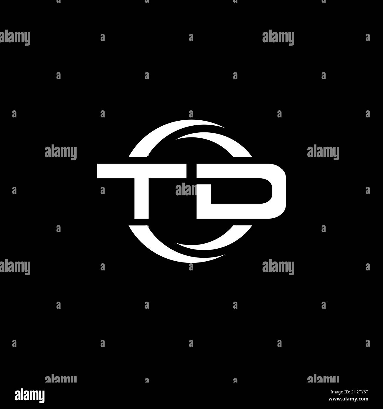 TD Monogram logo letter with simple shape and circle rounded design ...