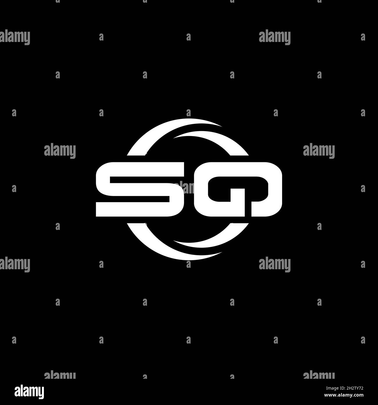 SQ Monogram logo letter with simple shape and circle rounded design ...