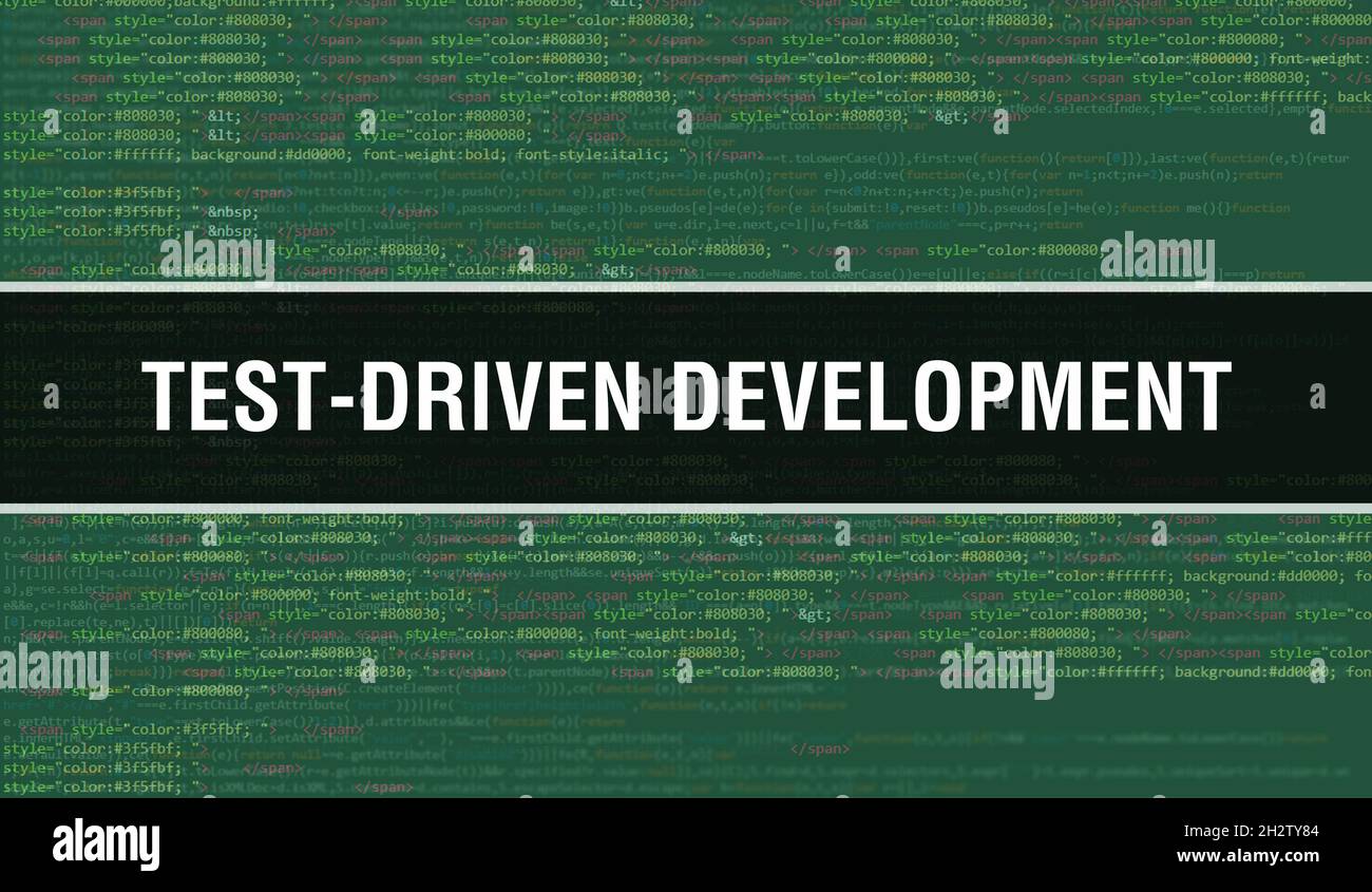 Test Driven Development Concept With Random Parts Of Program Codetest Driven Development Text