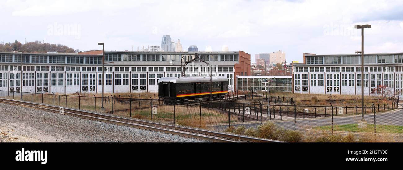 KANSAS CITY, UNITED STATES - Nov 21, 2013: A train roundhouse ...