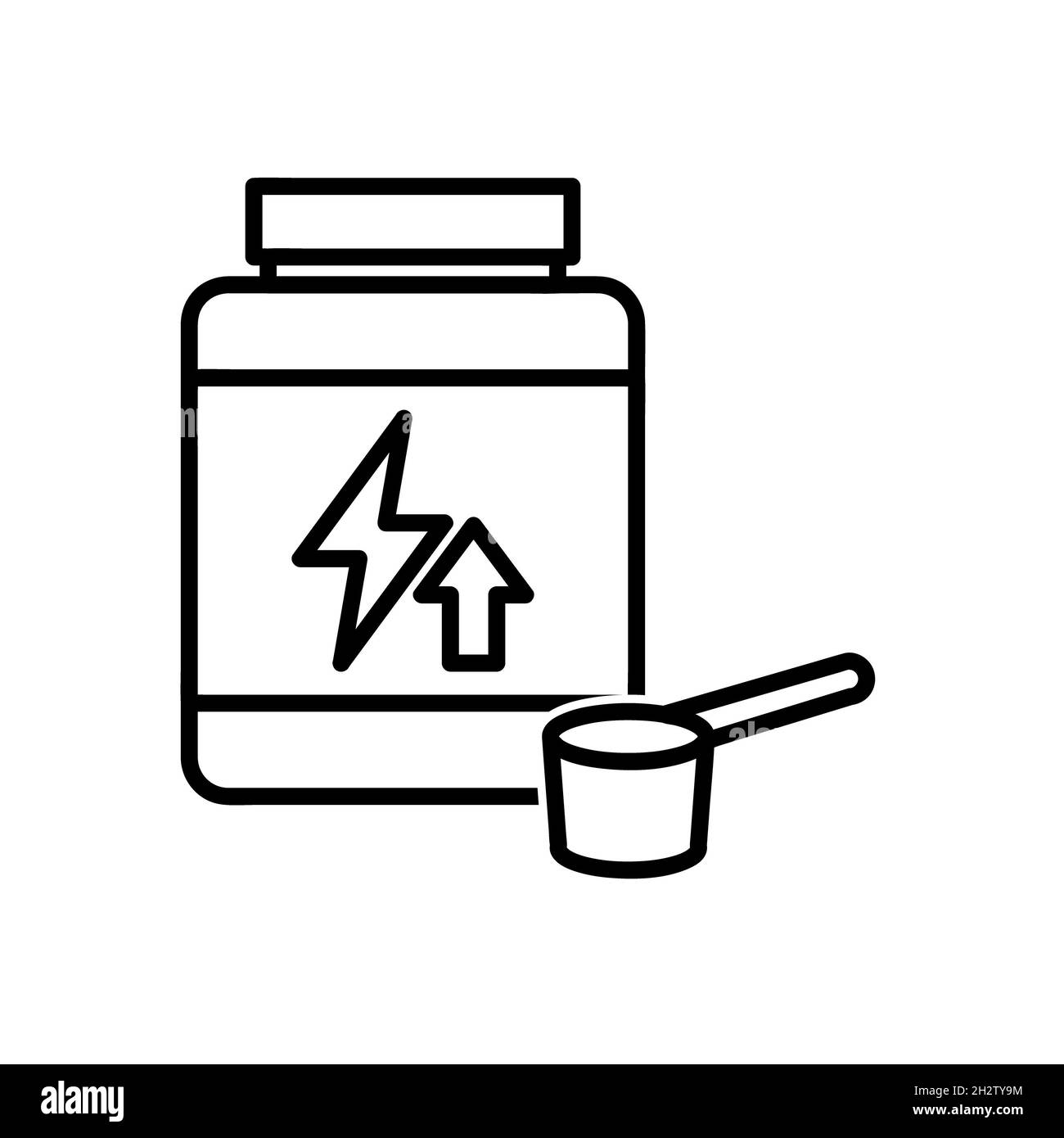 Protein bottle flat icon. Pictogram for web. Line stroke. Suitcase ...