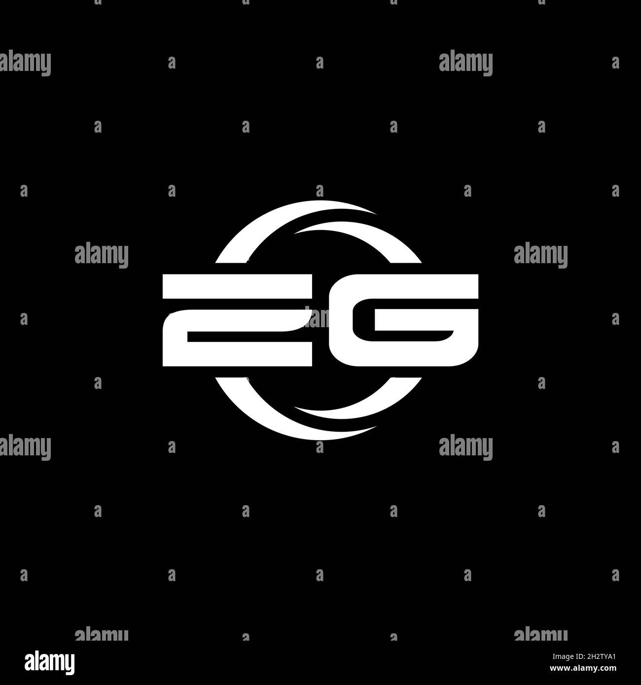 ZG Monogram logo letter with simple shape and circle rounded design ...