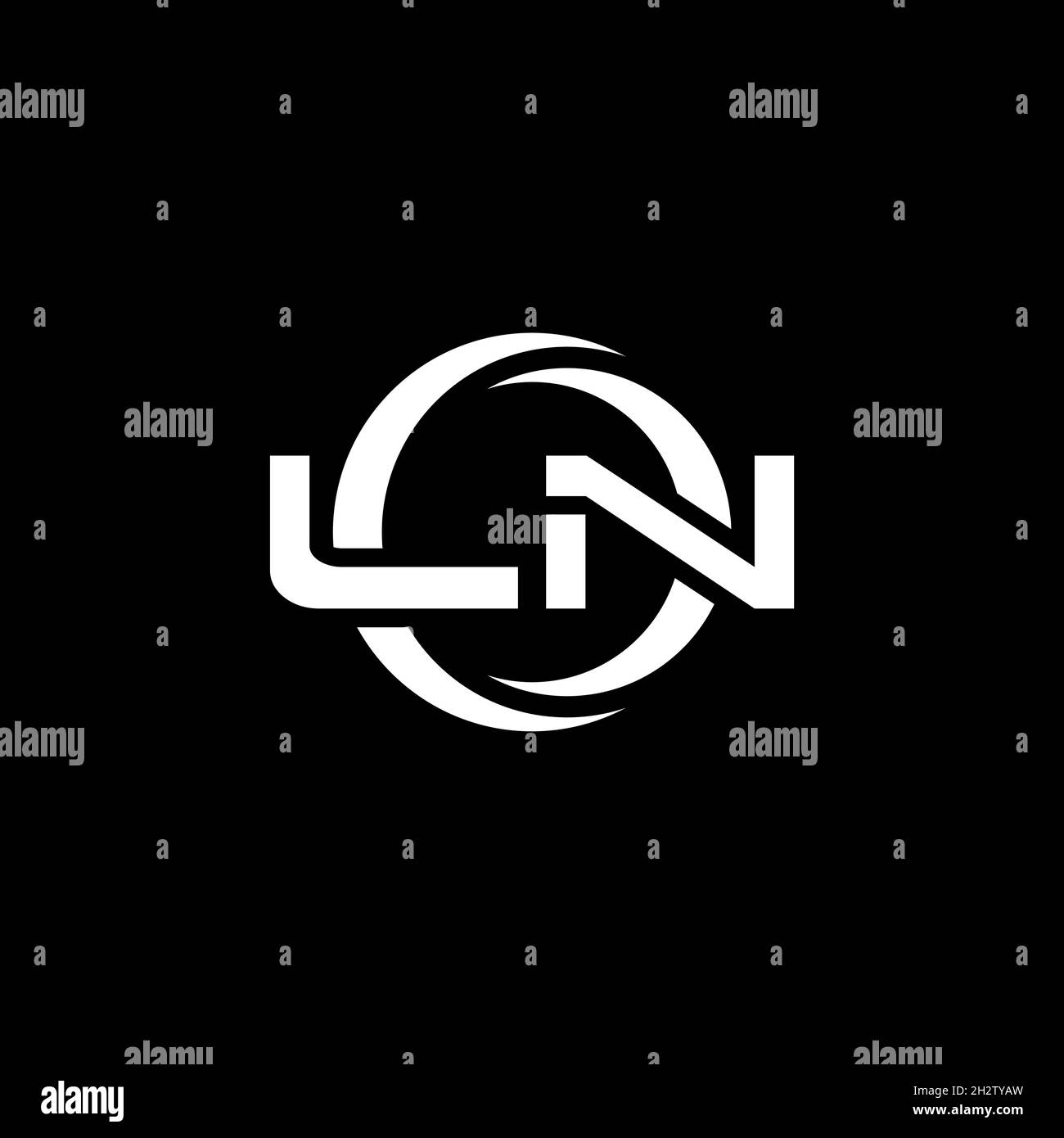 LN Monogram logo letter with simple shape and circle rounded design ...