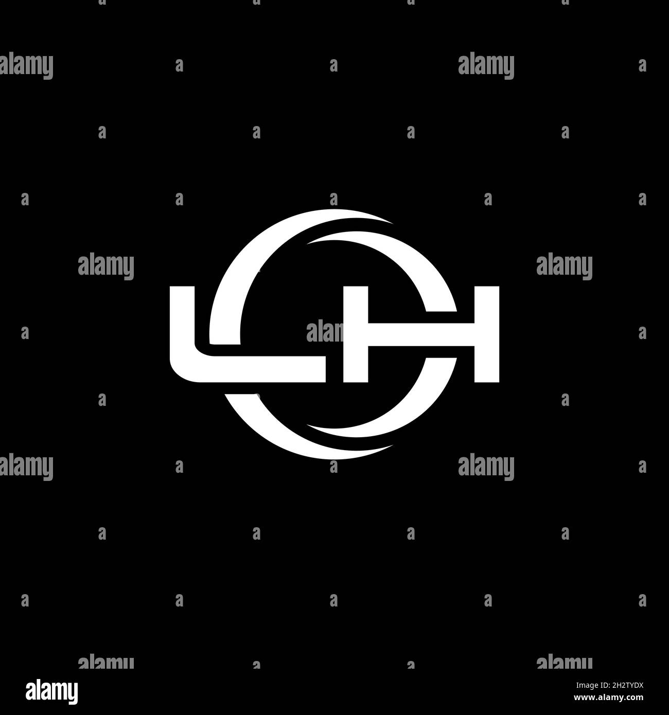 LH Monogram logo letter with simple shape and circle rounded design ...