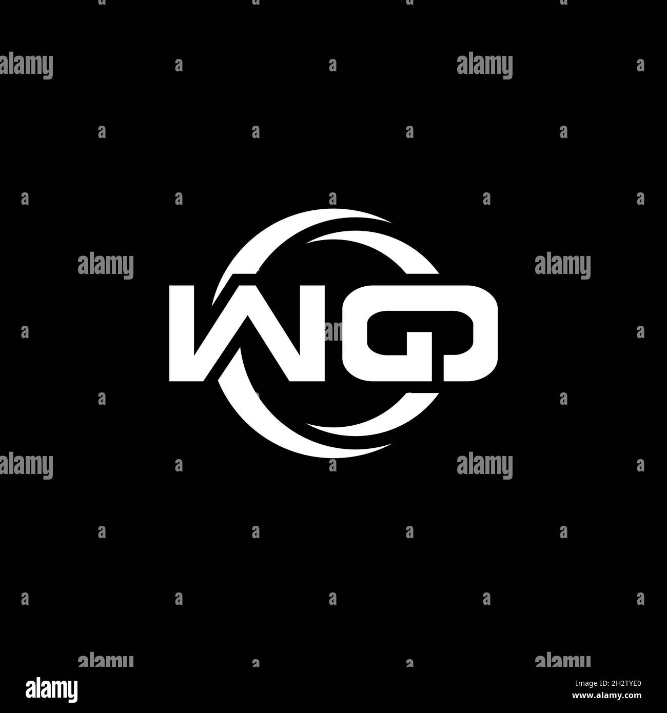 WQ Monogram logo letter with simple shape and circle rounded design ...