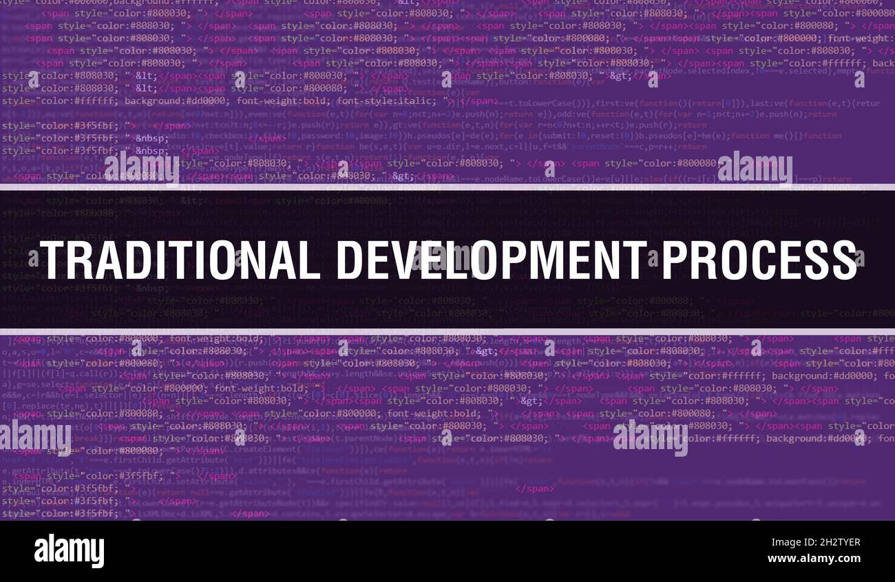 traditional development process with Binary code digital technology ...