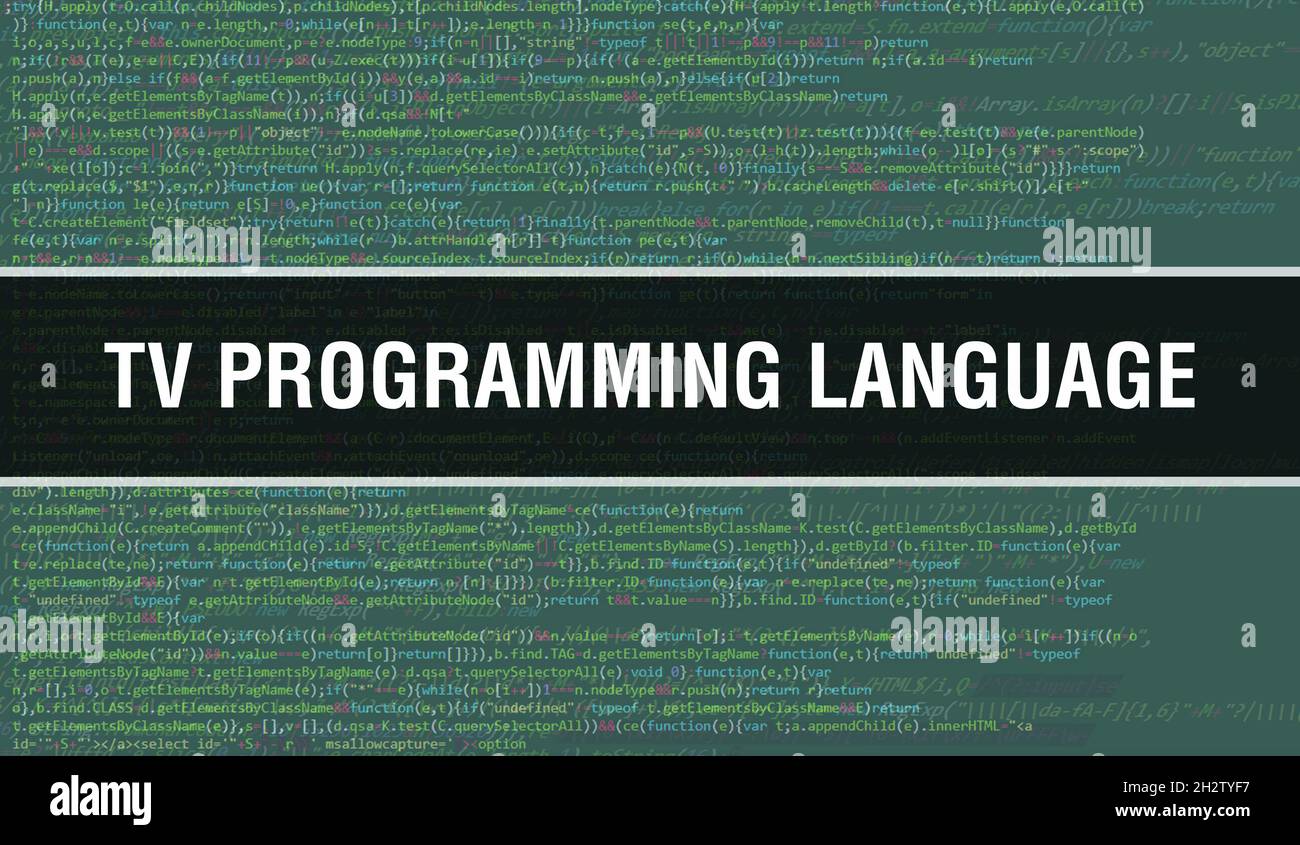 TV programming language concept with Random Parts of Program Code. TV ...