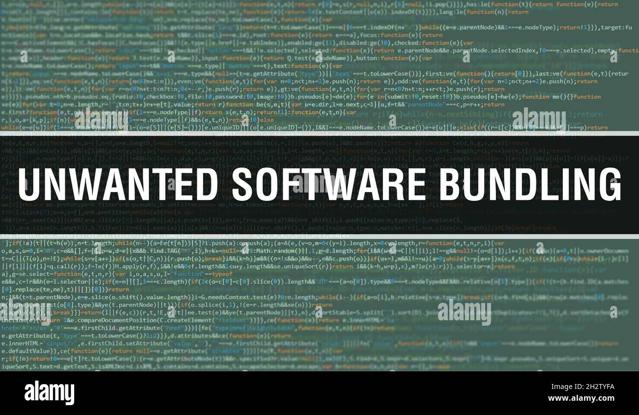 Unwanted software bundling with Binary code digital technology ...