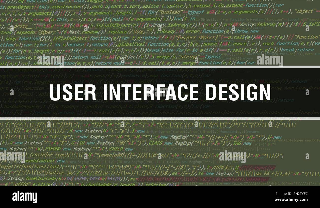User interface design with Abstract Technology Binary code Background ...