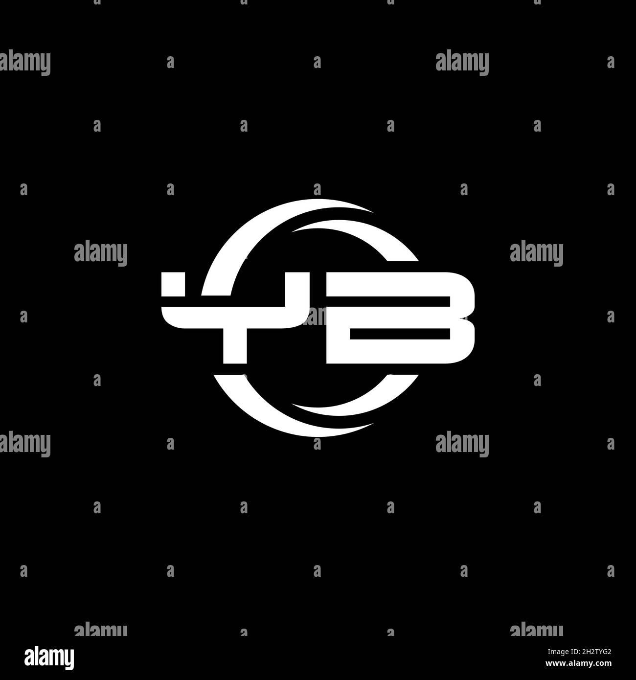 YB Monogram logo letter with simple shape and circle rounded design ...