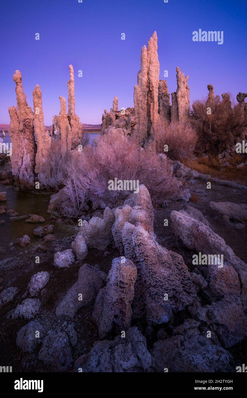 Beautiful Tufa, limestone, calcium carbonate formation in mineral ...