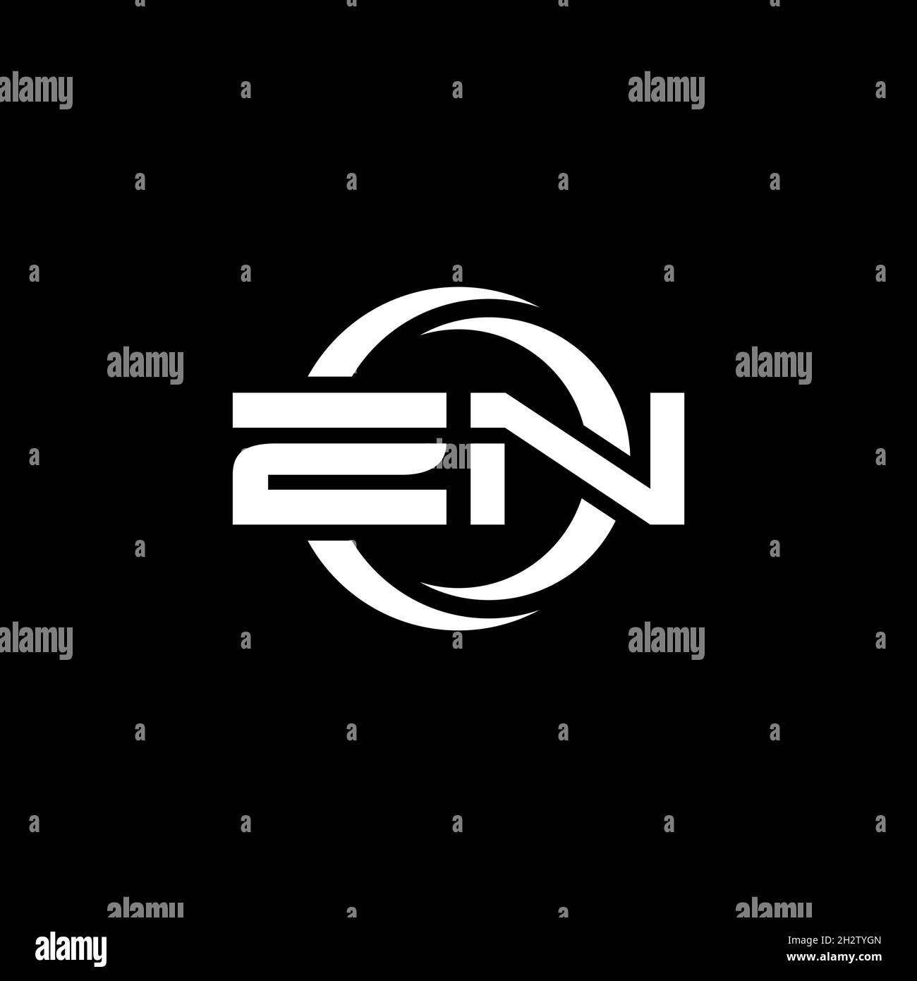 ZN Monogram logo letter with simple shape and circle rounded design ...