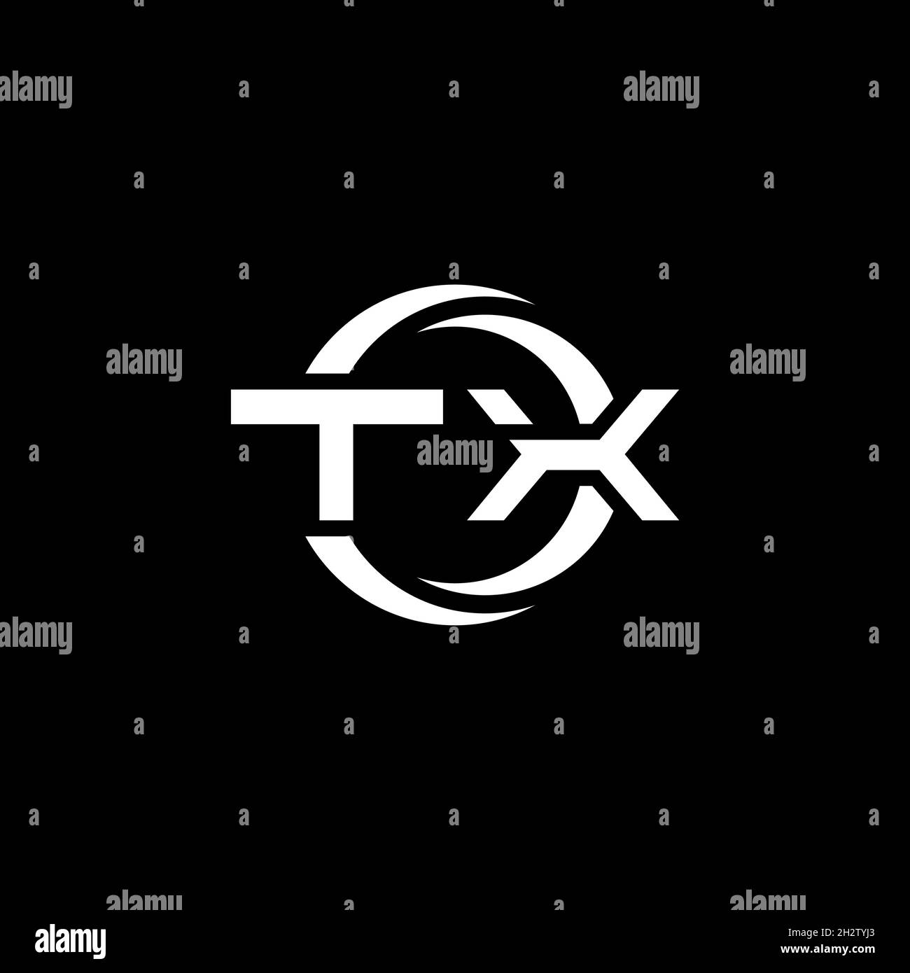 TX Monogram logo letter with simple shape and circle rounded design ...