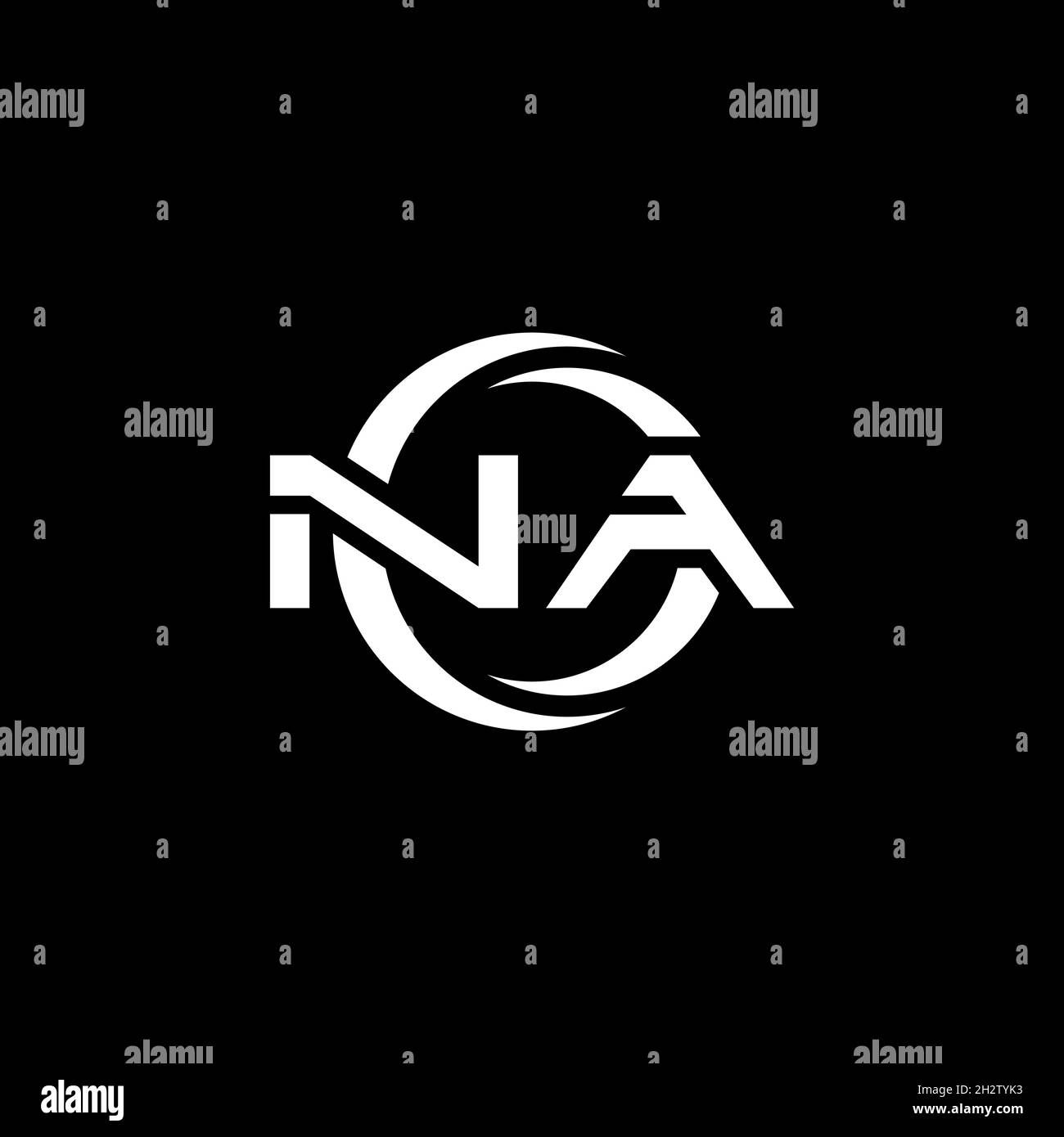 NA Monogram logo letter with simple shape and circle rounded design ...