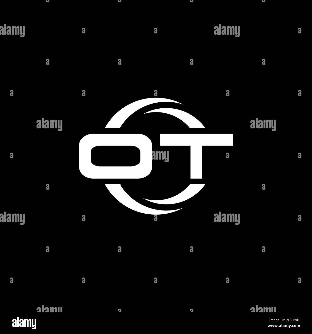 OT Monogram logo letter with simple shape and circle rounded design ...
